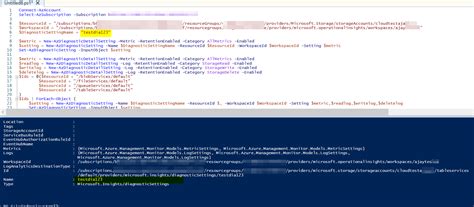 azure error while running set azdiagnosticsetting command stack overflow