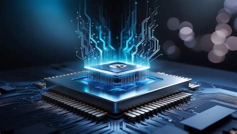 Futuristic Central Processor Unit Powerful Quantum Cpu On Pcb