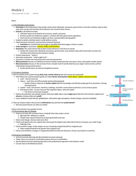 ECON Module Midterm Exam Notes EŽƚĞs ϭ ϭ dŚĞ ĞĨiŶiƚiŽŶ ŽĨ ĐŽŶŽŵiĐs ĐŽŶŽŵŝĐƐ is ƚŚĞ