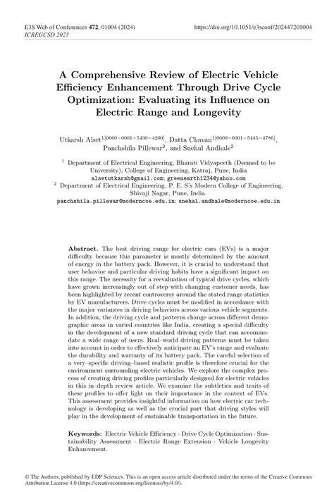 Pdf A Comprehensive Review Of Electric Vehicle Efficiency Enhancement