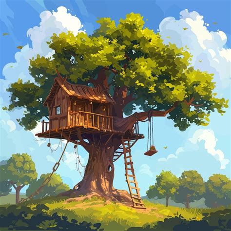 Premium Vector Tree House Vector