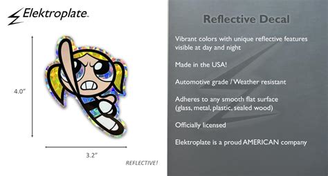 Powerpuff Girls Bubbles Reflective Decal Elektroplate