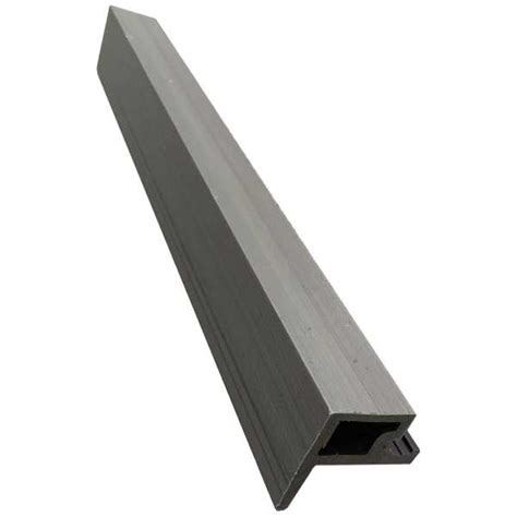 Stone Grey Composite Slatted Cladding End Trim 3 4m
