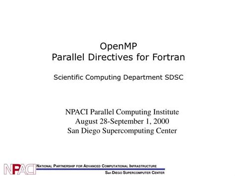 Ppt Openmp Parallel Directives For Fortran Scientific Computing