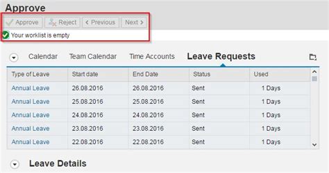 Unable To Process The Leave Request From My Inbox SAP Community