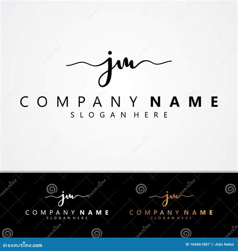 J M Jm Initial Symbol Signature Vector Design With Different Color Stock Vector Illustration