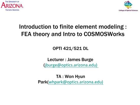 PPT Introduction To Finite Element Modeling FEA Theory And Intro To COSMOSWorks PowerPoint