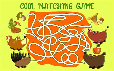 취학 전 아동 및 유아를 위한 어린이 교육 게임 활동 일치 프리미엄 벡터