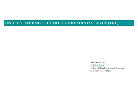 Technology Readiness Levels PPTX