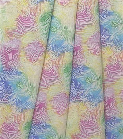 Cotton Quilt Fabric Keepsake Calico Multi Pastel Oil Slick Swirls