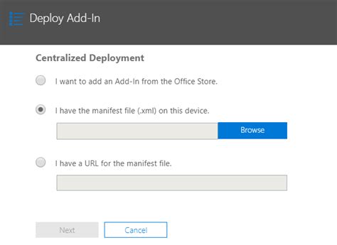 Deploy The Strategy For Office Add In