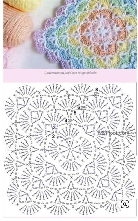 Узор для детского пледа крючком в 2024 г Узоры Вязание крючком Крючки
