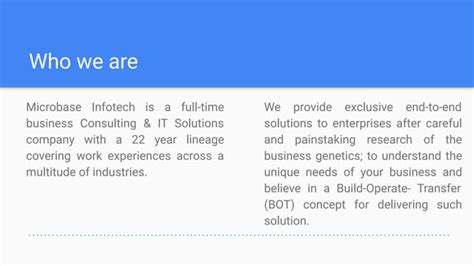 Microbase Infotech Profile Ppt