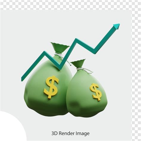 Premium PSD Dollar Bill Rising Arrow D Illustration