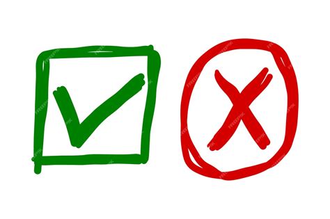 Галочки и крестики Галочка ОК и значки X Премиум векторы