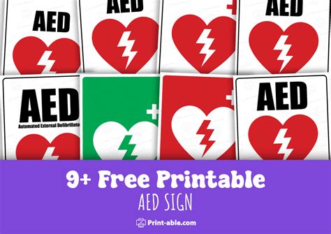 Free Printable Aed Sign
