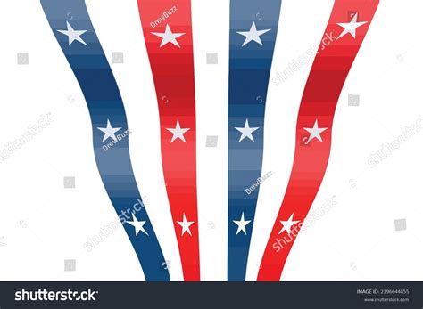 Waving American Star Stripes Red White Stock Vector Royalty Free