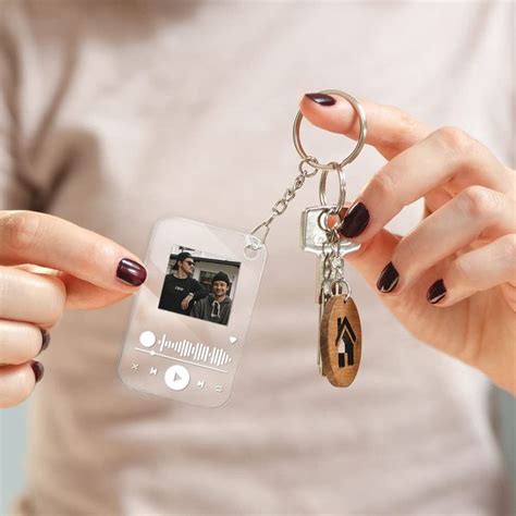 Egd Personalized Spotify Plaque Keychain Customized Valentines Day