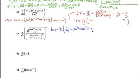 Logarithmic Differentiation Worksheet 2 Worksheets Library
