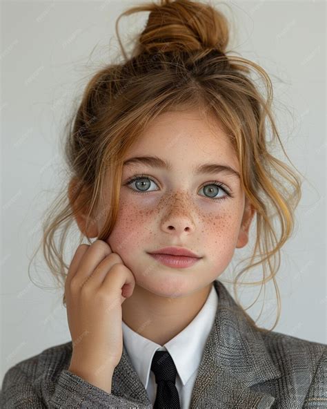 Premium Photo An French Young Girl In A Solid White Background