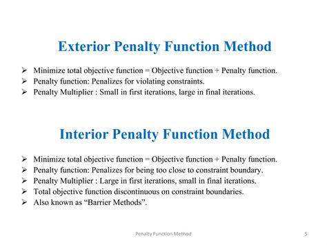 Penalty Function Method In Modern Optimization Techniques Pptx