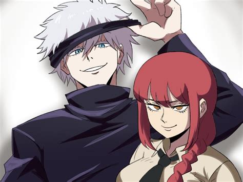 Makima And Gojou Satoru Chainsaw Man And 1 More Drawn By Tinafate