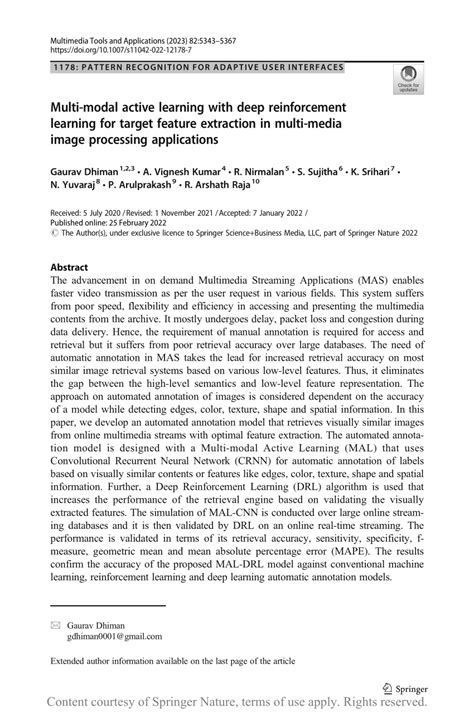 Multi Modal Active Learning With Deep Reinforcement Learning For Target Feature Extraction In