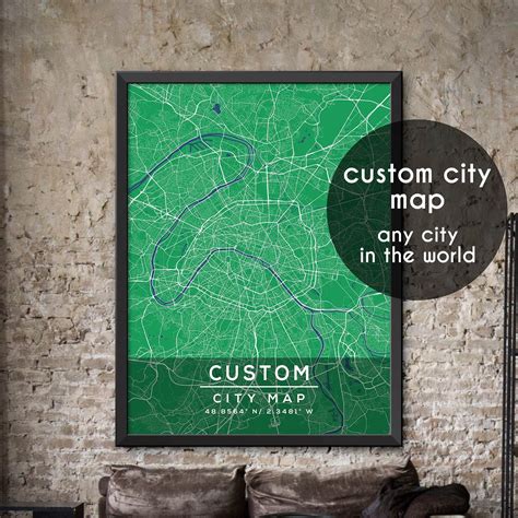 Custom Map Custom City Map Print Personalized Map Personalized Map Artable Store