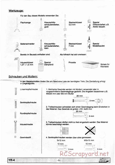 Yokomo YR Instruction Manual RCScrapyard Radio Controlled Model Archive