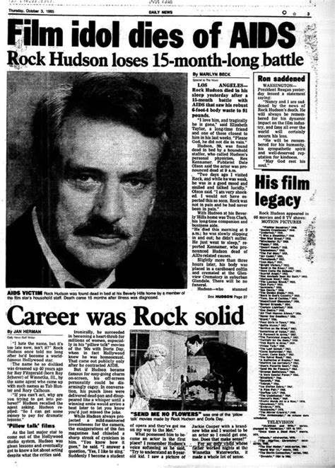Rock Hudson Dies At 59 In 1985 New York Daily News