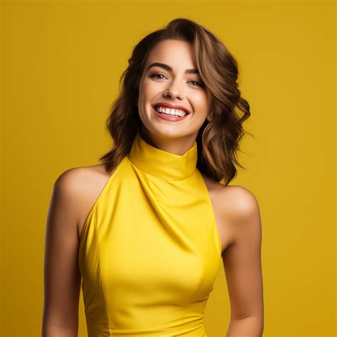 Smiling Girl Yellow Dress Aiart Captivates On Canary Hue Aifuture