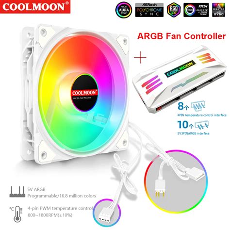 coolmoon argb 120mm 5v 3 argb cpu pc 4