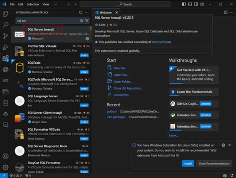 Working With Sql Server In Visual Studio Code Sqlservercentral