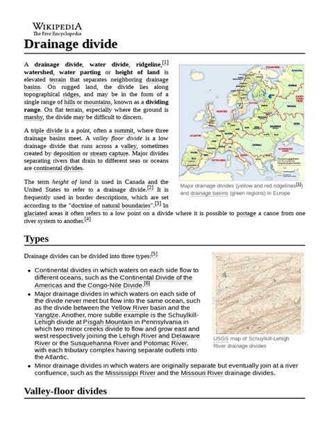 Drainage Divide Pdf