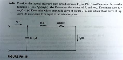 SOLVED 916 Consider The Second Order Low Pass Circuit Shown In Figure P9 16 A Determine The