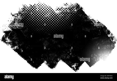 Glitch Distorted Brush Stroke Trendy Halftone Brush Background Vector