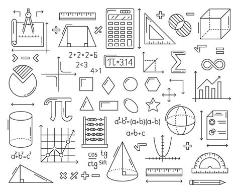 Mathematics Formulas Geometry Figures Line Icons 16539490 Vector Art At Vecteezy