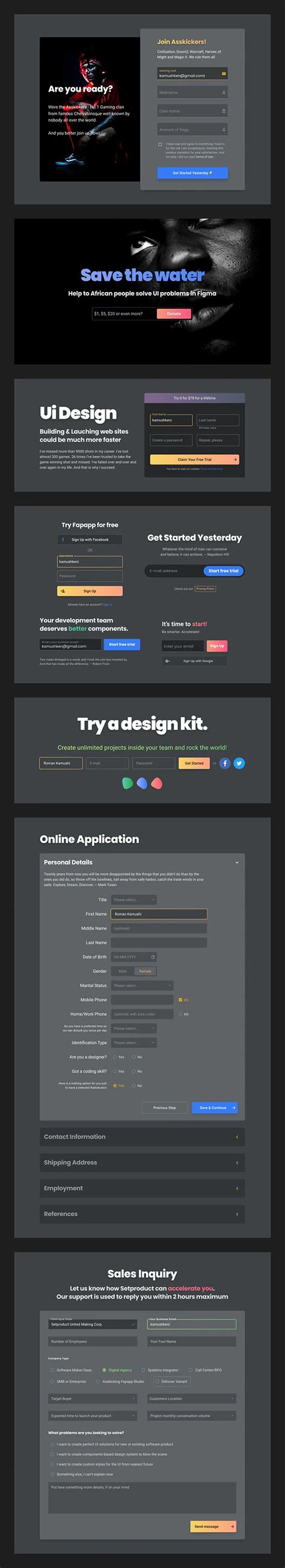 Forms Inputs Text Fields For Web Design Templates Behance