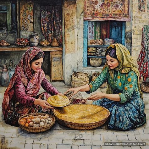 Ai创作图汗巴扎插画 手绘塔吉克族 巴基斯坦插画 新疆文化新疆水彩 塔吉克族插画 汗巴扎手绘 新疆手绘新疆油画 卖饼的妇女 新疆水彩新疆彩绘 维吾尔族画 巴基斯坦工艺 新疆葡萄干女孩 炕锅无框
