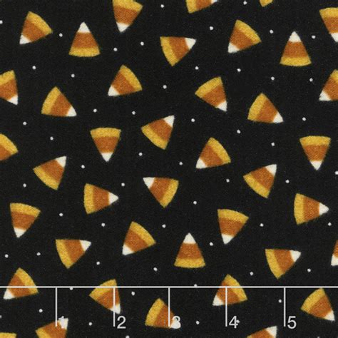 Happy Jacks And Friends Candy Corn Black Flannel Yardage