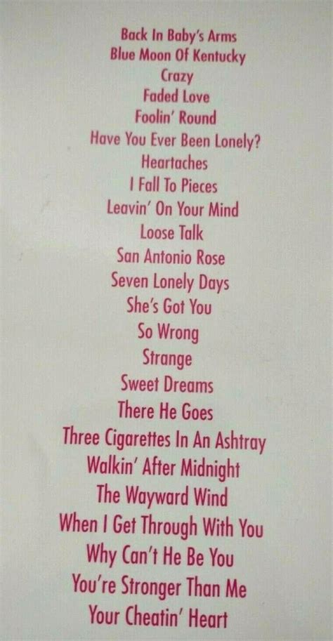 Love Song Lyrics For Crazypatsy Cline With Chords For Crazy Patsy