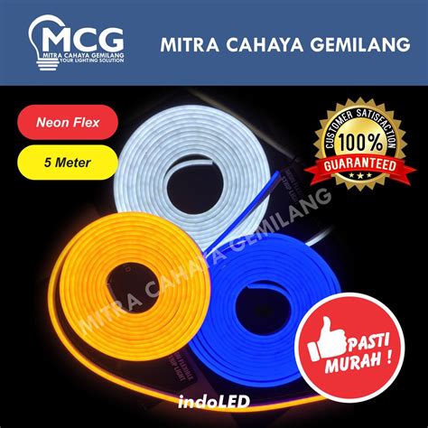 Jual Lampu Led Neon Flex Led Strip Flexible Meter Dc V Ip Waterproof Shopee Indonesia
