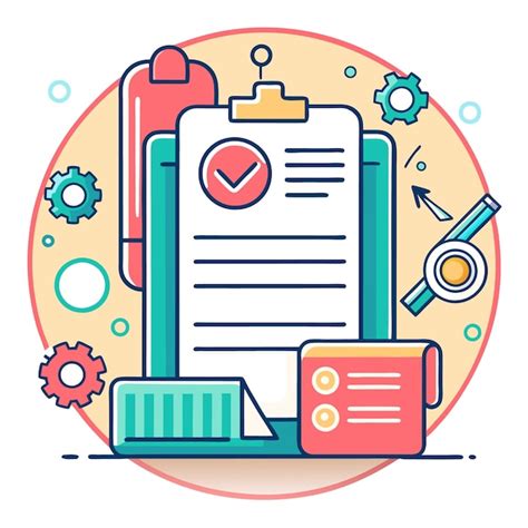 Checklist With Checkmark And Gears Around It Premium Ai Generated Vector