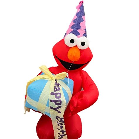 Sesame Street Elmo Airblown Inflatable Happy Birthday Present 4 Feet