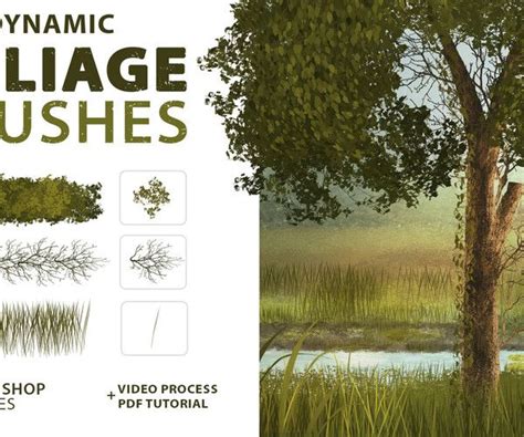 ArtStation Dynamic Foliage Brushes MS Brushes Brushes Photoshop Brushes Tree Textures