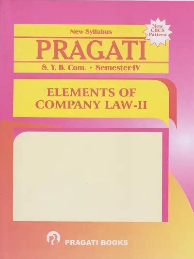 Nirali Prakashan Pragati Elements Of Company Law 2 Second Year Sy Bcom