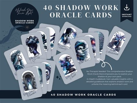 Shadow Work Oracle Deck And Guidebook Digital Download For Self Discovery And Transformation