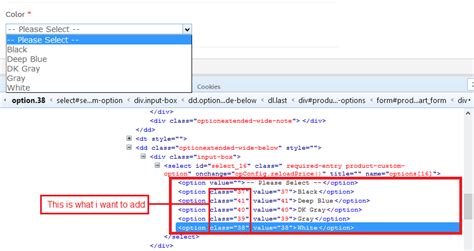 Php Magento Custom Options Add A Css Classname To The Custom Option