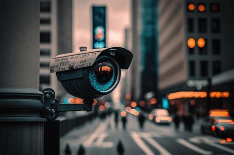 Premium Photo A Security Camera Monitoring Activity On A City Street Generative Ai Illustration