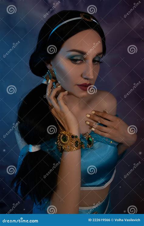 Beautiful Princess Closeup Art Photojasmine Princess Cosplay Stock